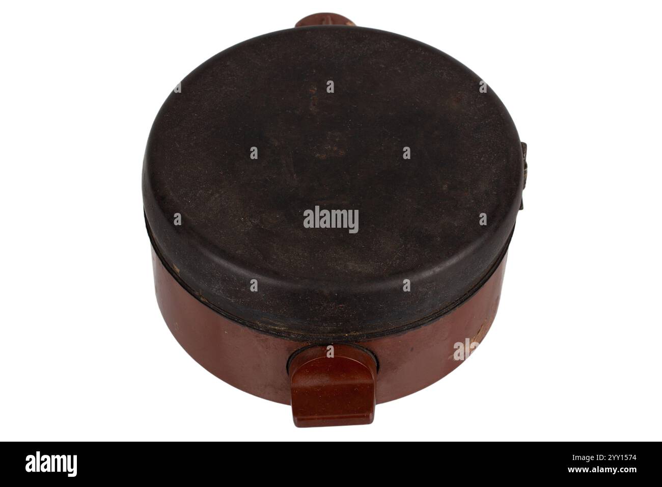 PMN soviet plastic bodied anti-personnel landmine. Isolated on white ...