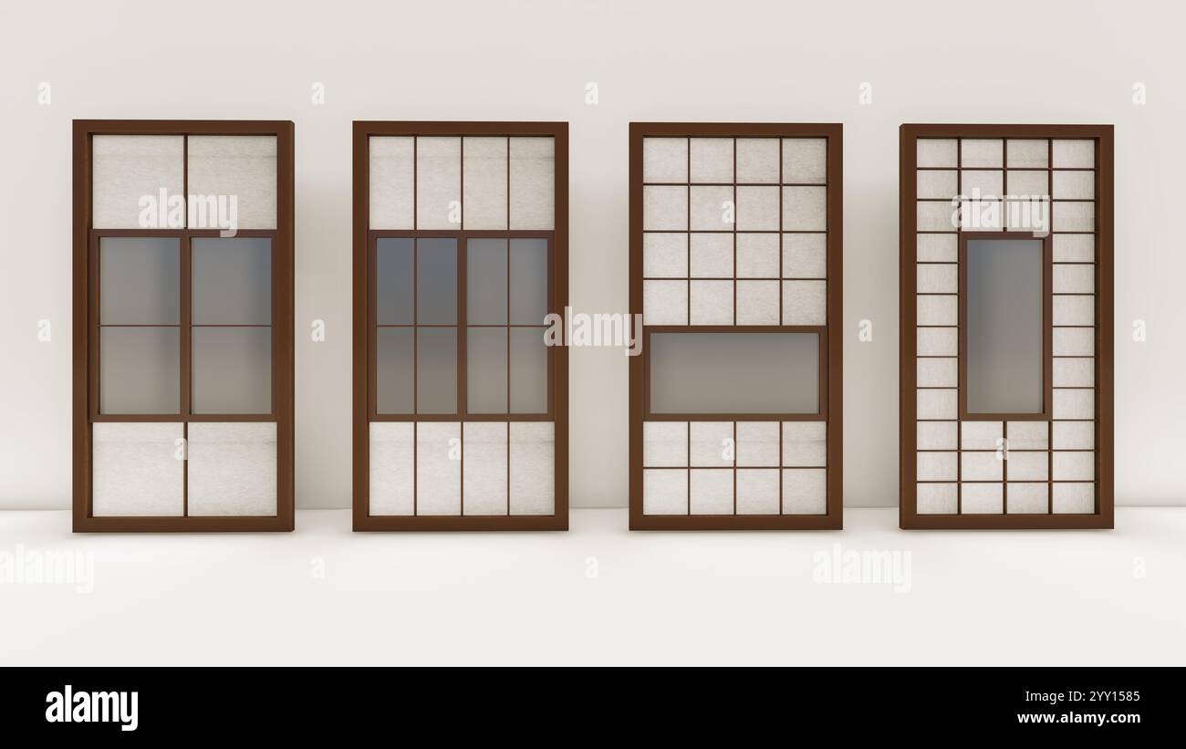 Shoji- Traditional Japanese room divider door window Stock Photo - Alamy