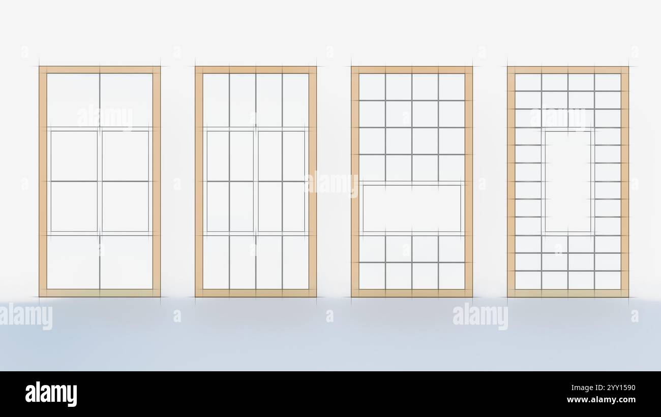 Shoji- Traditional Japanese room divider door window Stock Photo - Alamy