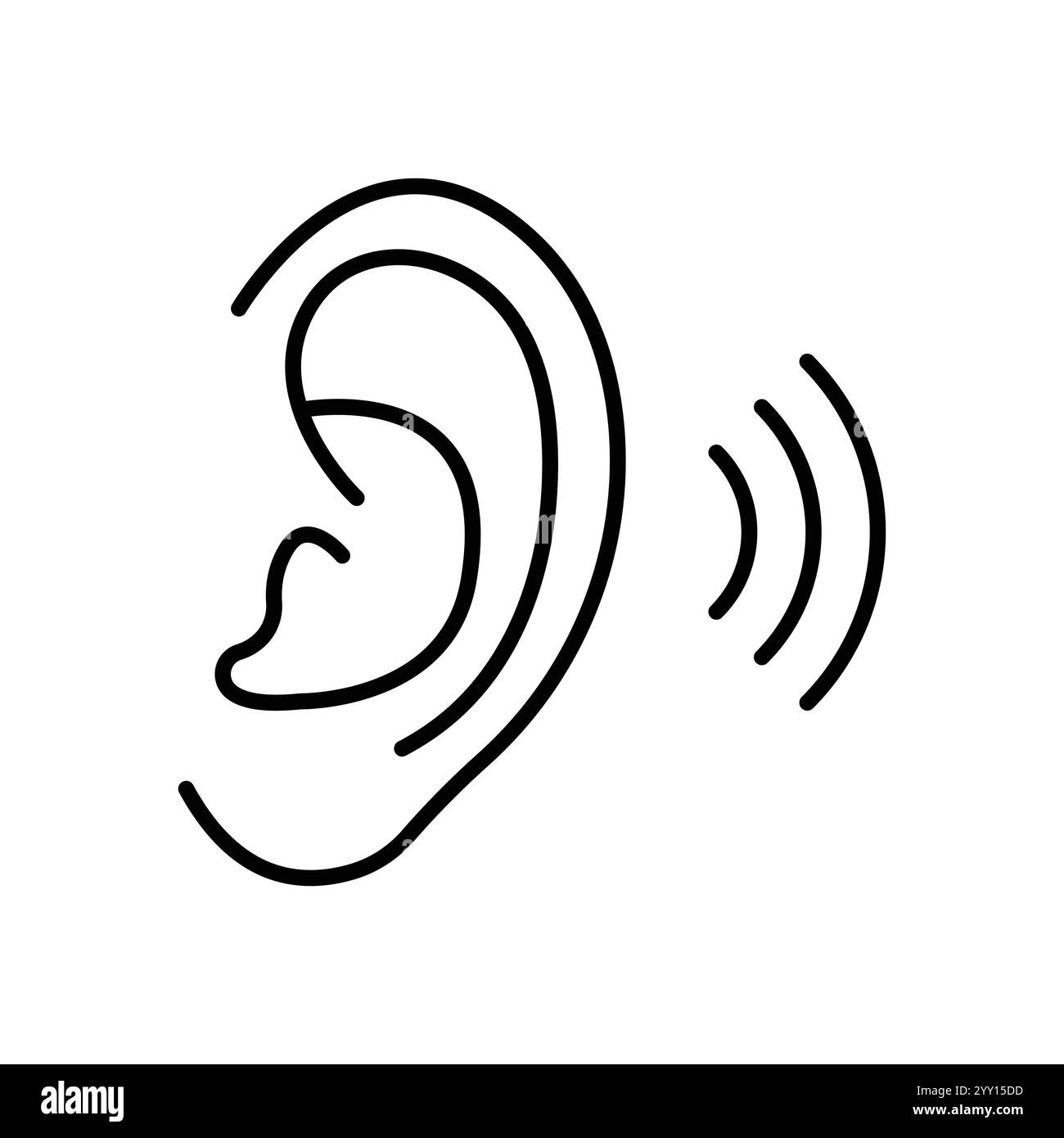 Ear vector icon, hearing symbol. Simple, flat design for web or mobile ...