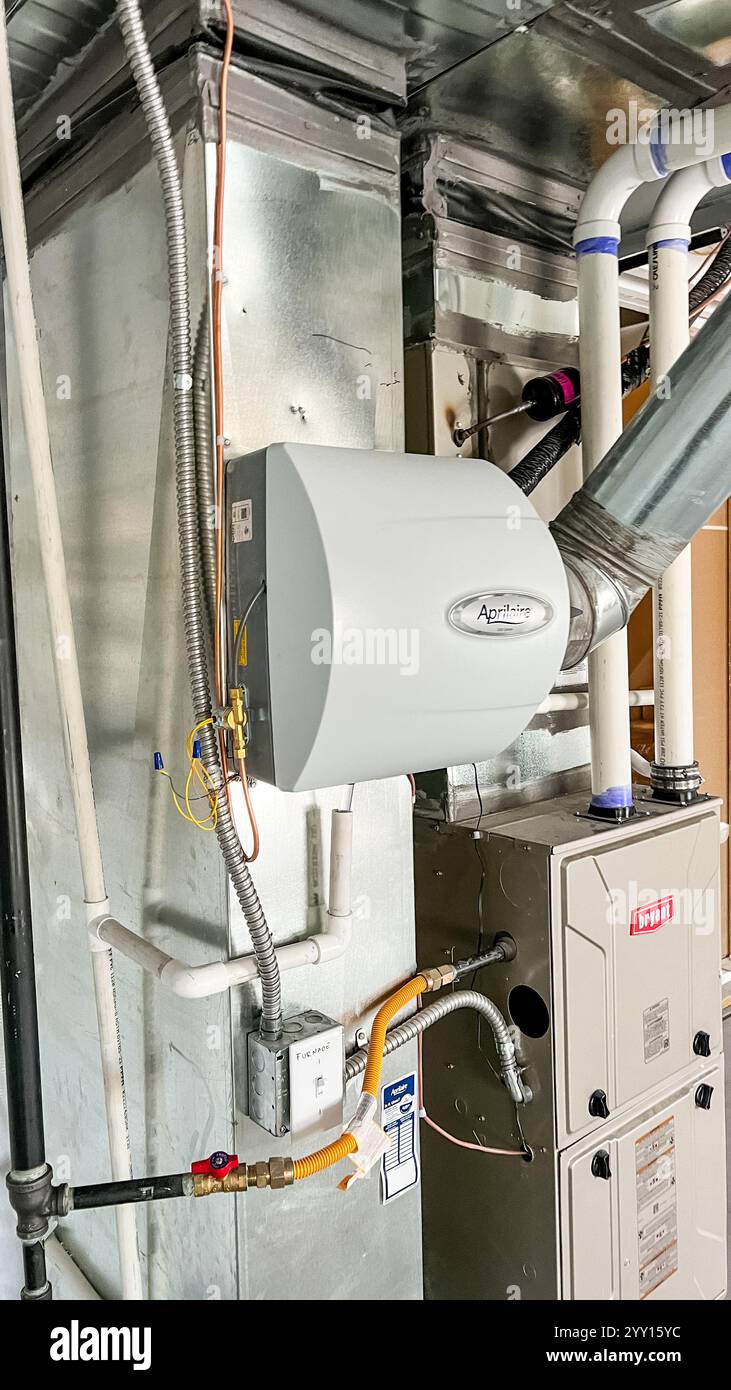 HVAC System with Humidifier in New Construction Stock Photo - Alamy