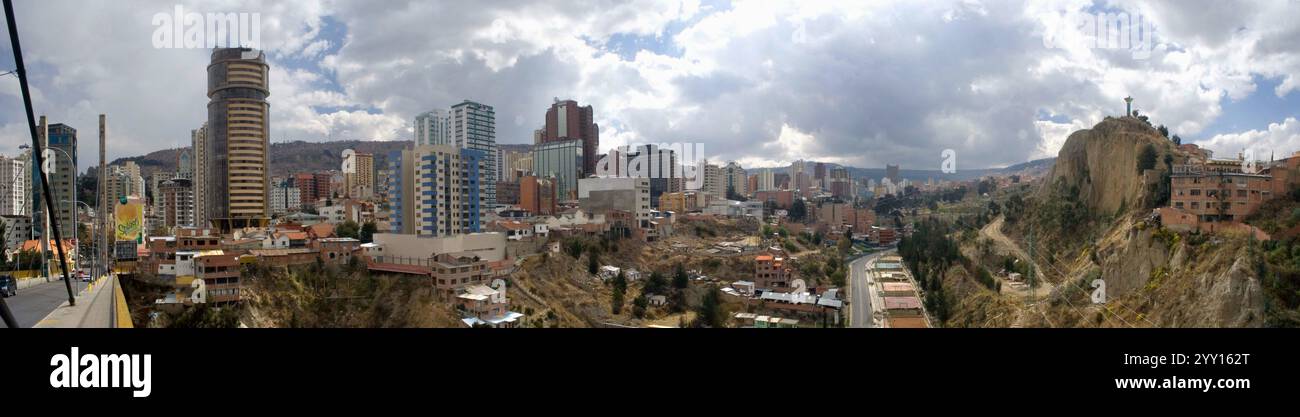 Panoramic view of La Paz, Bolivia, featuring a mix of modern high-rise ...