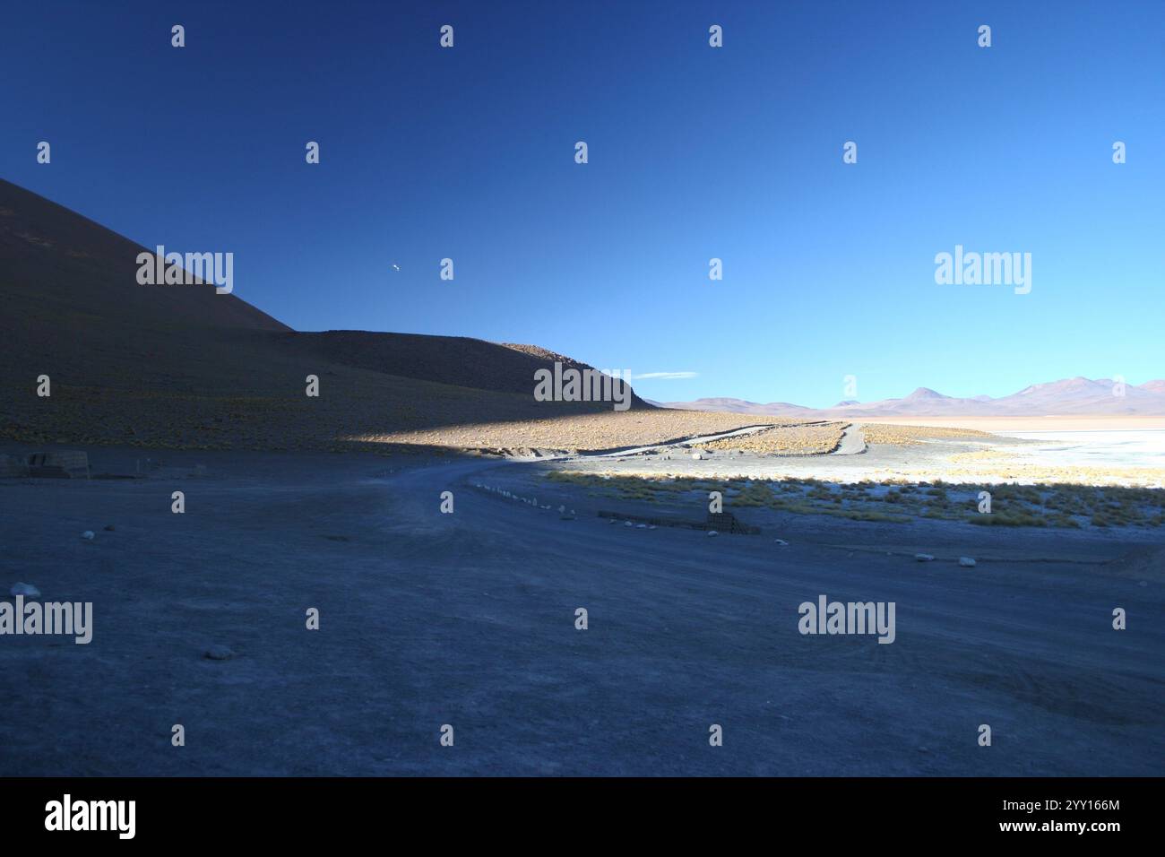 Desert Landscape with Possible UFO A small, bright object in the sky ...