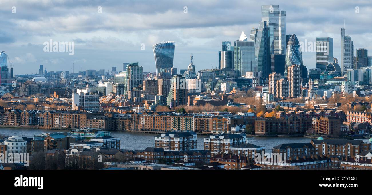 Aerial View of London's Skyline with Iconic Landmarks and River Thames ...