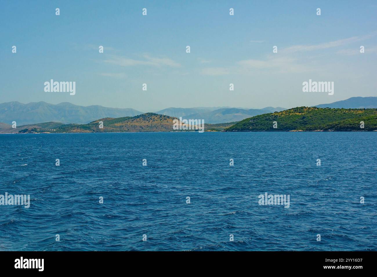 The Ionian coastline near Ksamil, part of the Albanian Riviera. Here ...