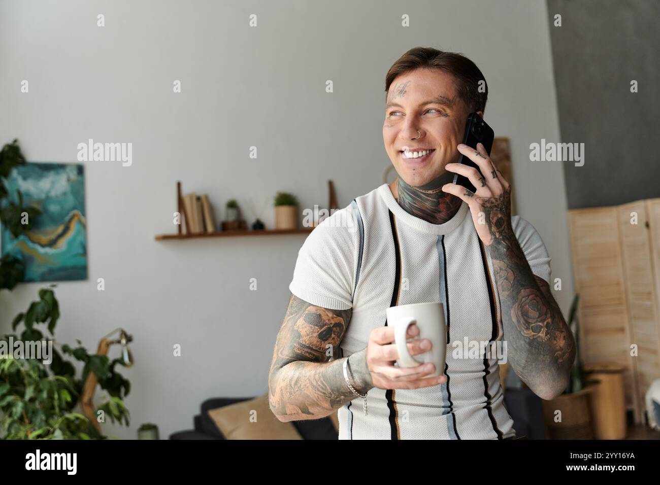 Charming man smiles talking hi-res stock photography and images - Alamy