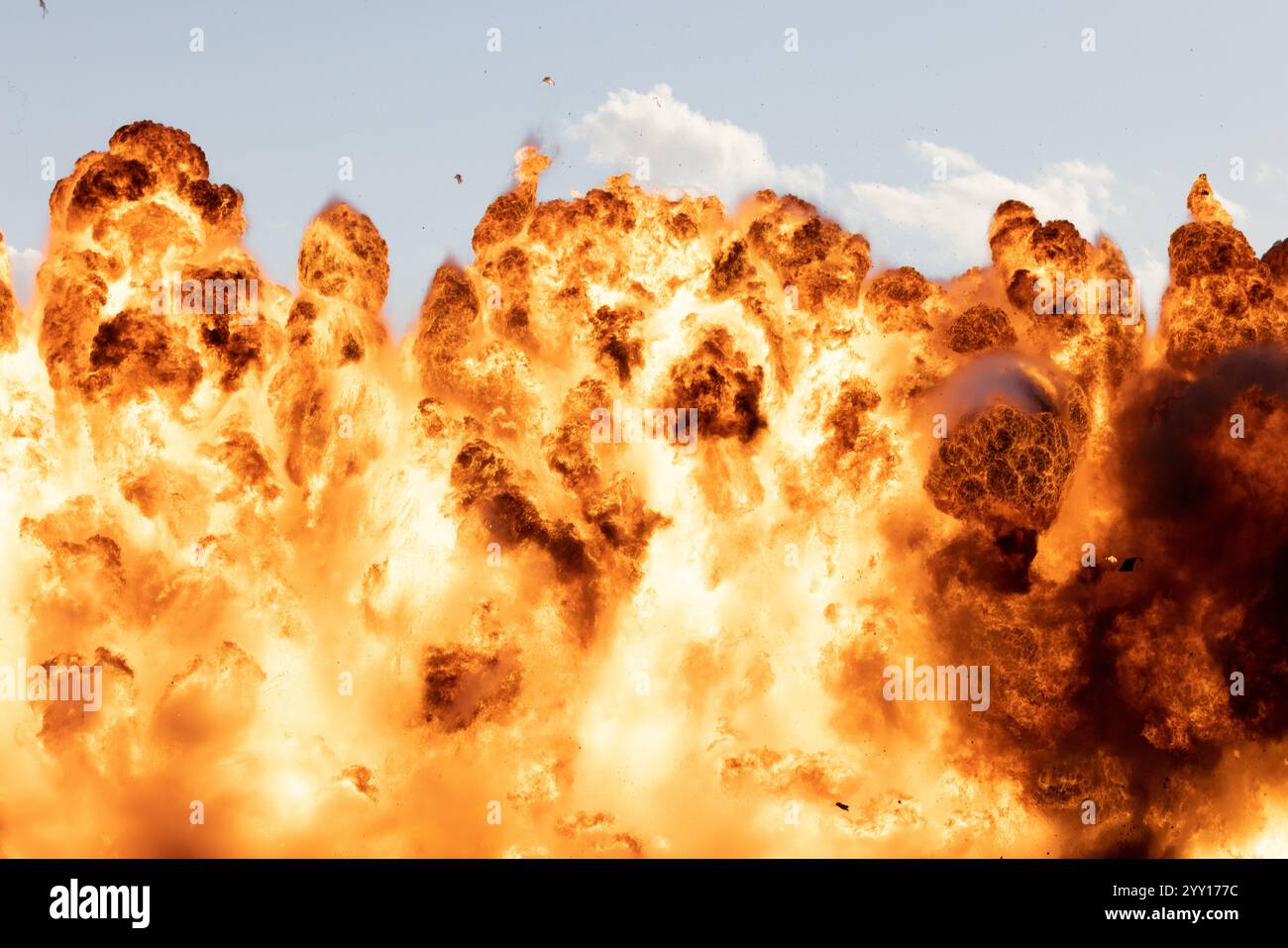 Big Explosive Wall of Fire Explosion Fire Details Stock Photo - Alamy