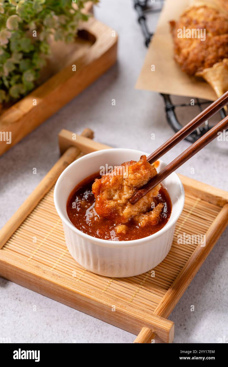 Grilled Crab with mentaiyaki sauce. Mentaiyaki is a typical Japanese ...