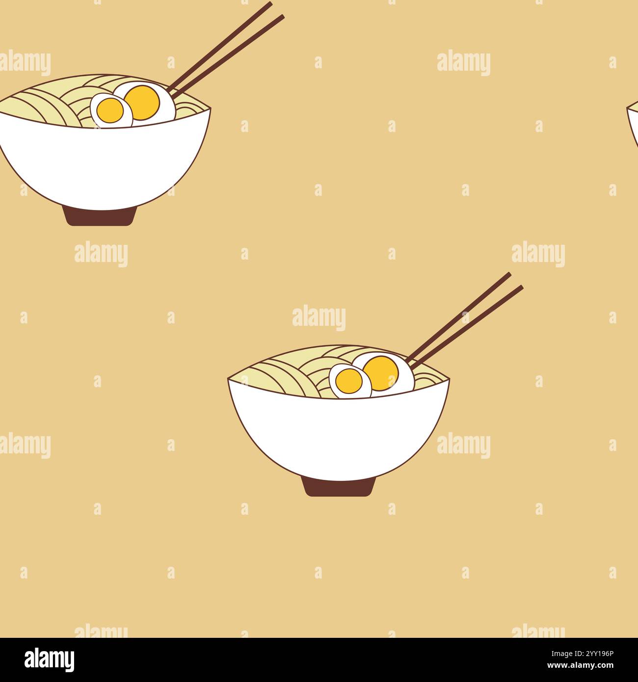 Ramen Noodle Bowls Seamless Pattern Stock Vector Image & Art - Alamy