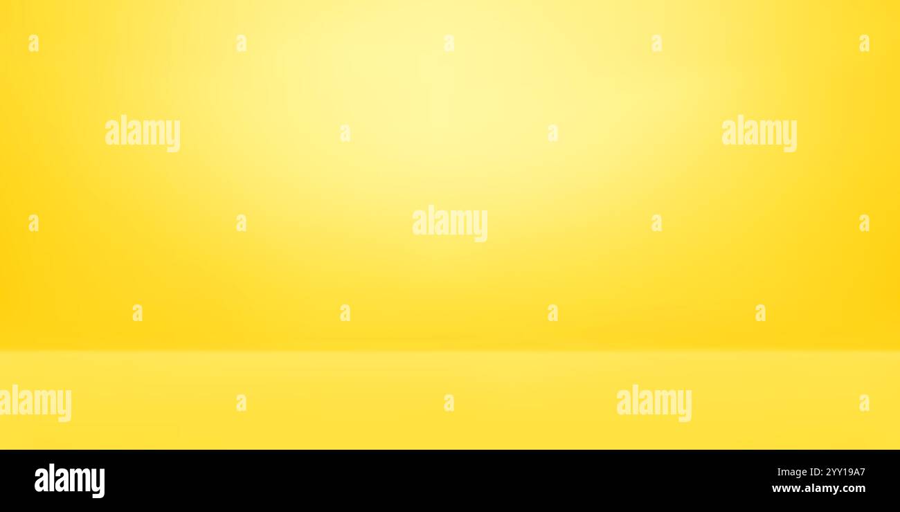 Empty yellow studio background with soft gradient lighting effect Stock ...