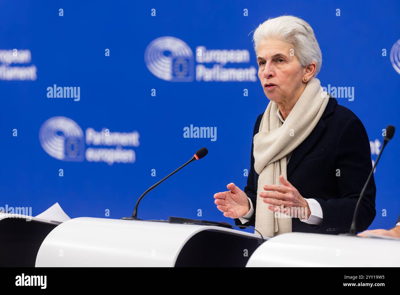 18 December 2024, France, Straßburg: Marie-Agnes Strack-Zimmermann (FDP) speaks in the European ...
