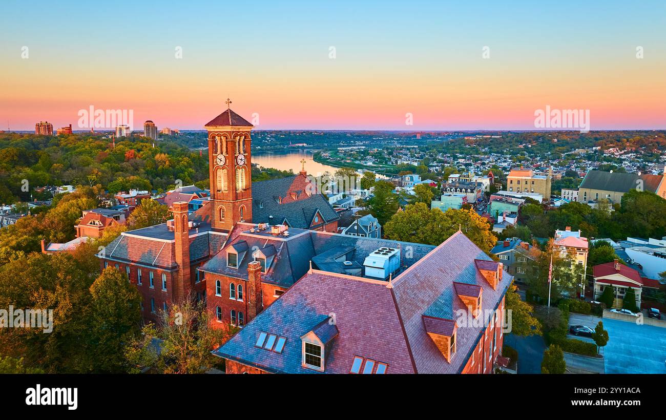 Aerial view downtown cincinnati over hi-res stock photography and ...