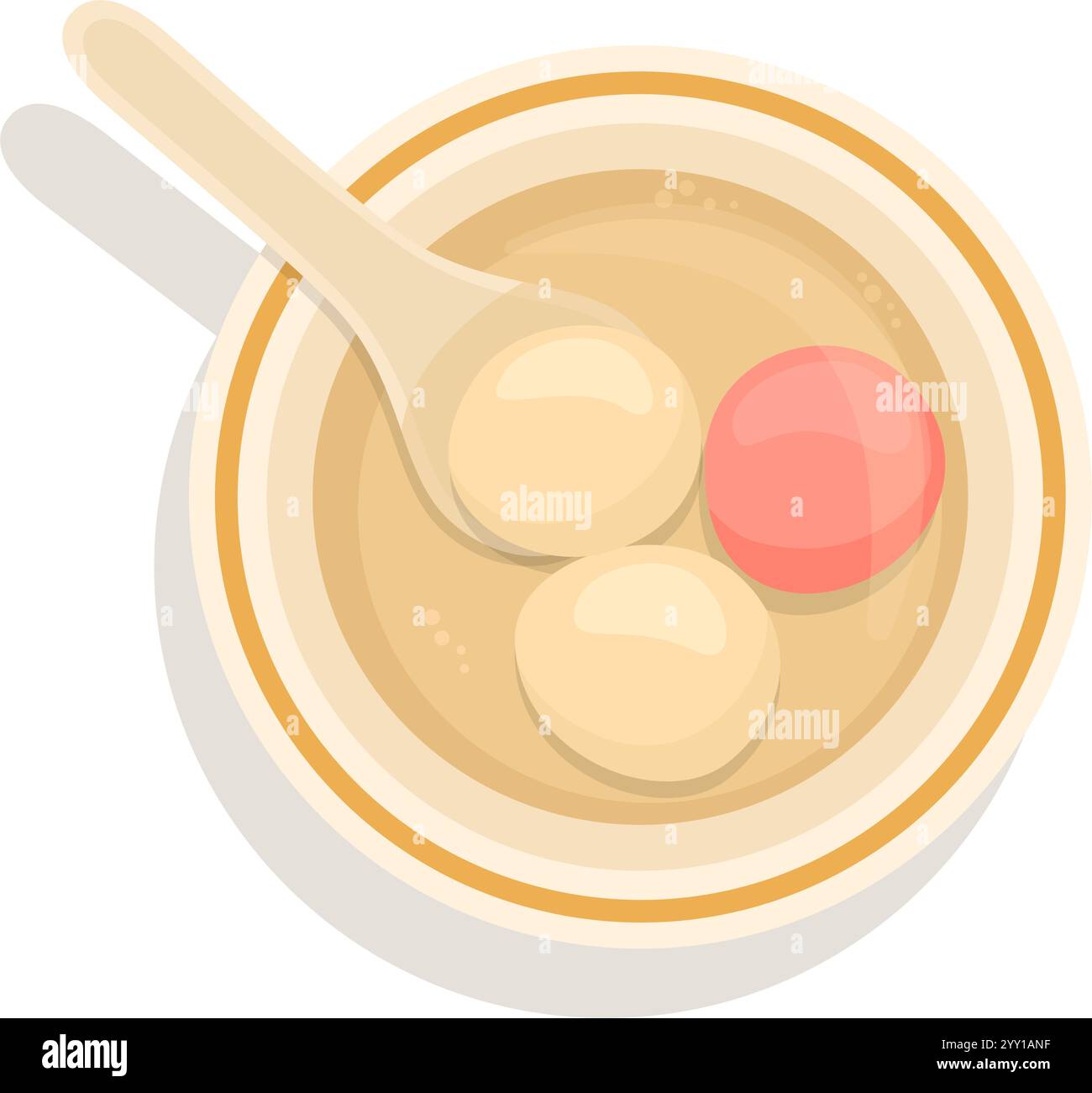 Chinese glutinous sweet rice balls in a bowl top view, Asian cuisine ...