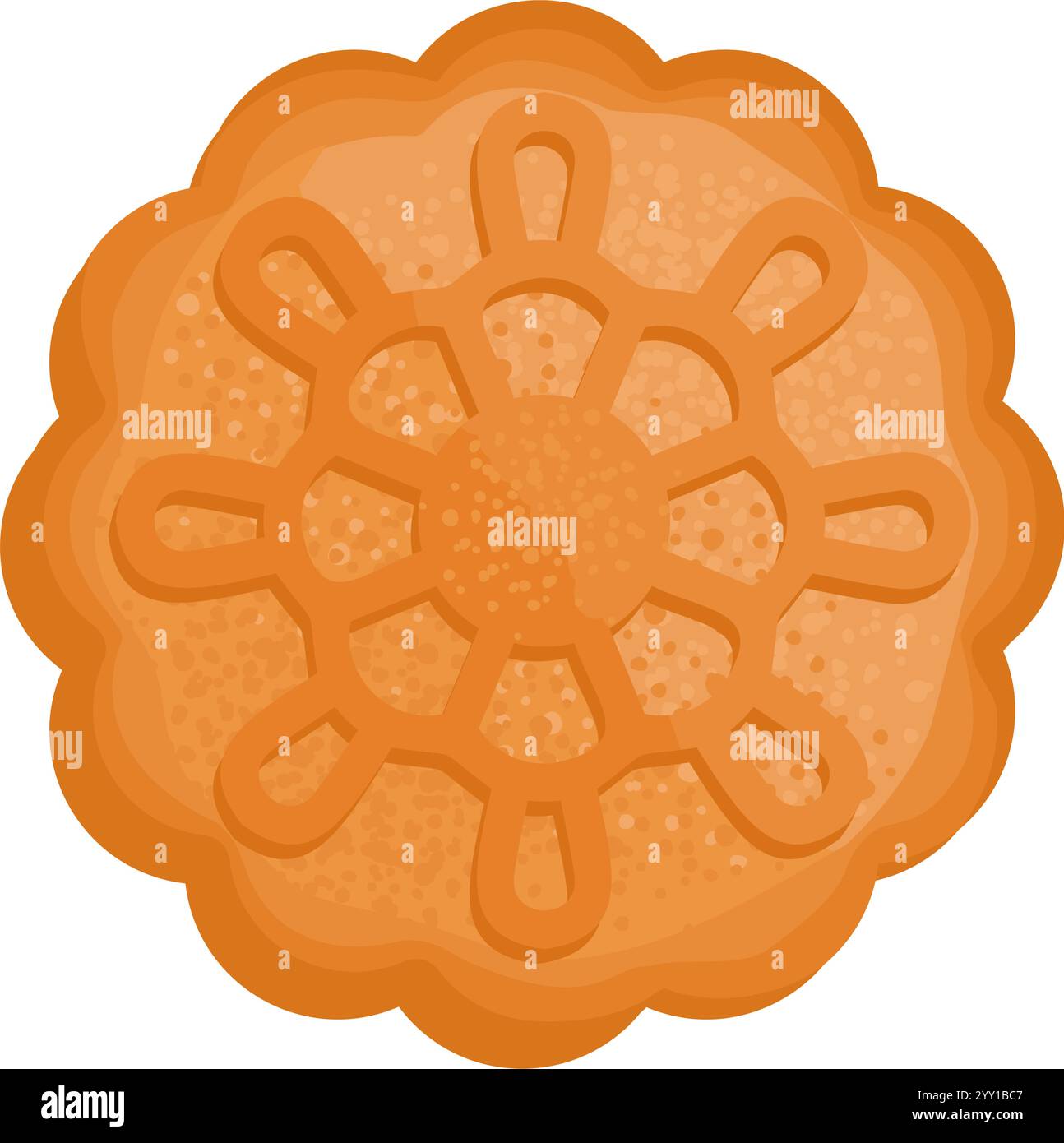 Mooncake traditional Chinese dessert top view, isolated on white ...