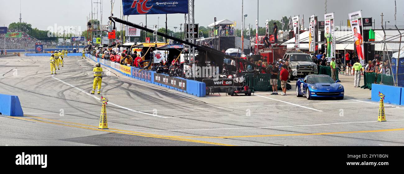 End of pit lane at the Milwaukee Mile INDYCAR race 2013 Stock Photo - Alamy