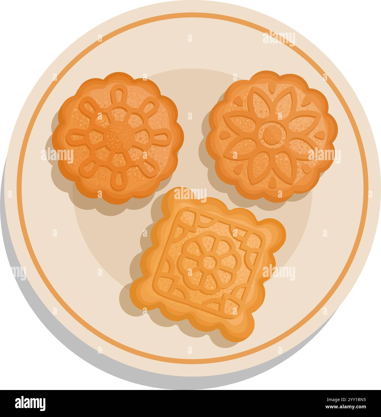 Chinese mooncakes on a dish, traditional Chinese food and culture ...