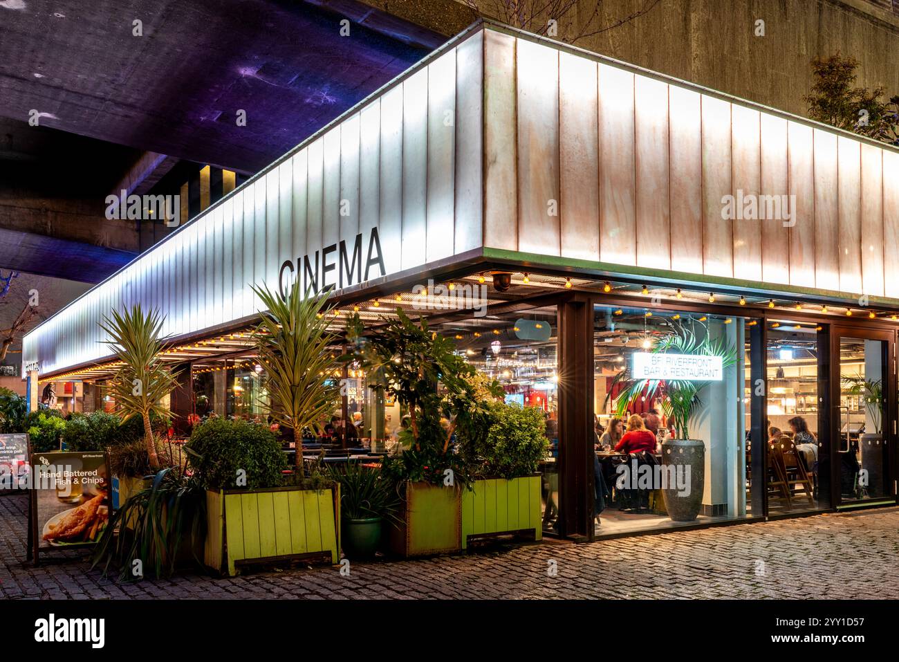 The BFI Riverfront Bar/Restaurant, The Southbank, London, UK Stock ...