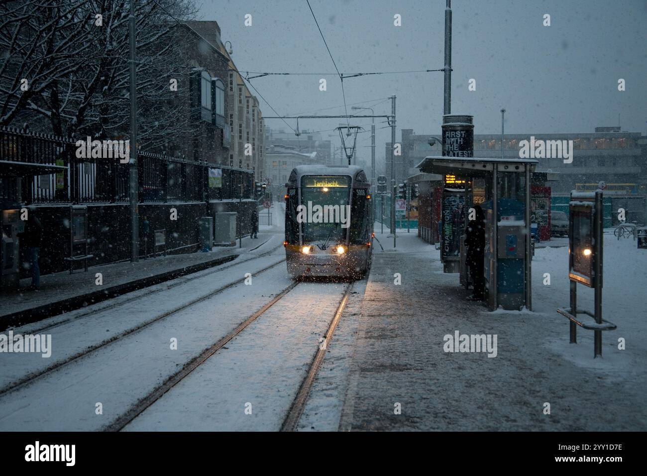 Luas tracks during snow hi-res stock photography and images - Alamy