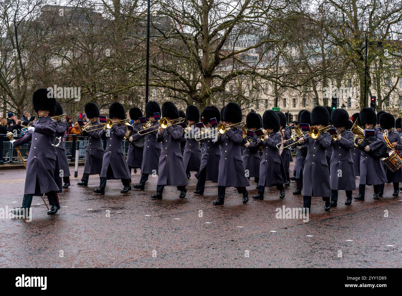 A Military Band Leaves Wellington Barracks To Take Part In The Changing of The Guard Ceremony at ...