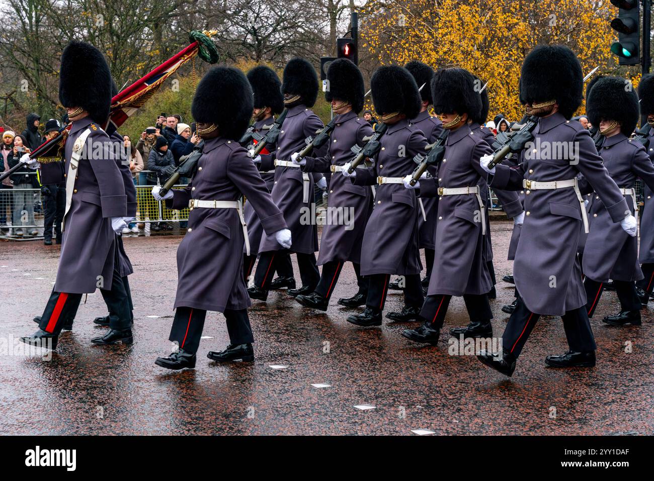 The Coldstream Guards Leave Wellington Barracks To Take Part In The Changing of The Guard ...
