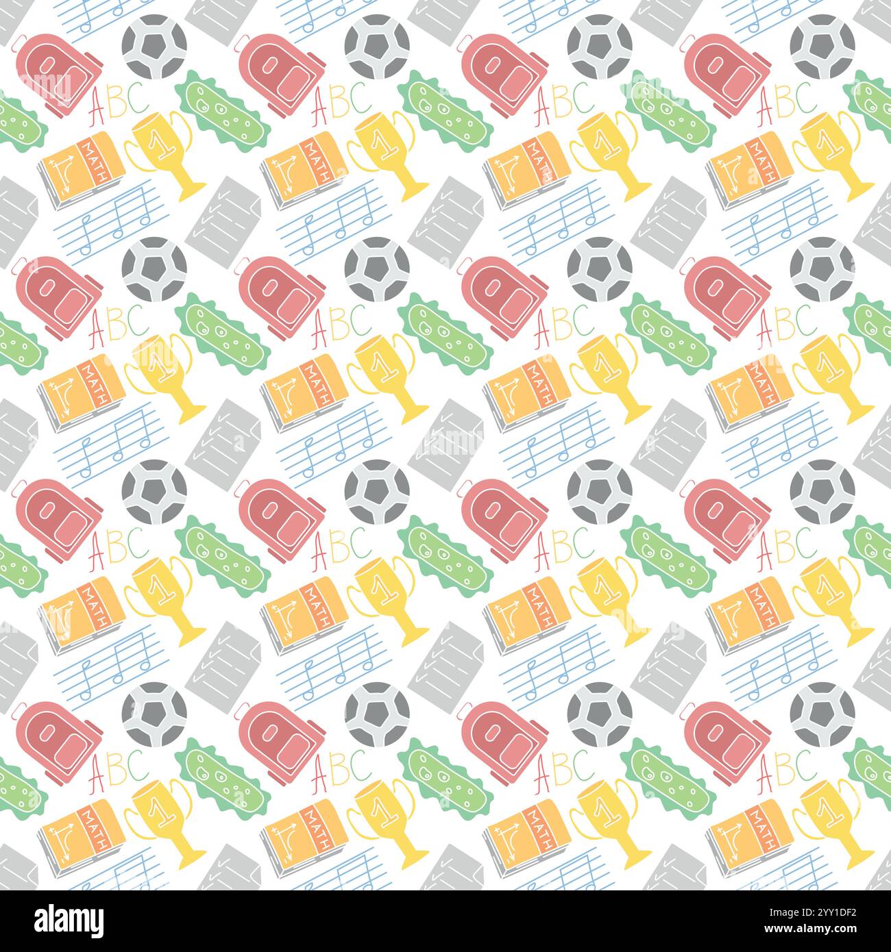 Seamless school pattern. Hand drawn doodle school background. Education ...