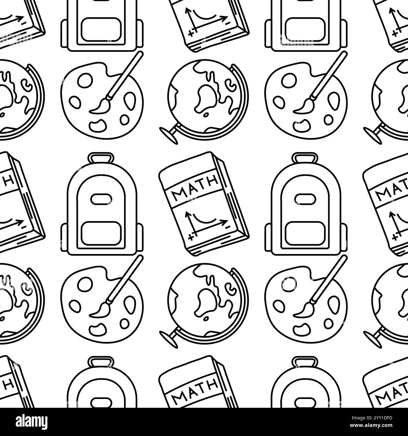 Seamless school pattern. Hand drawn doodle school background. Education ...