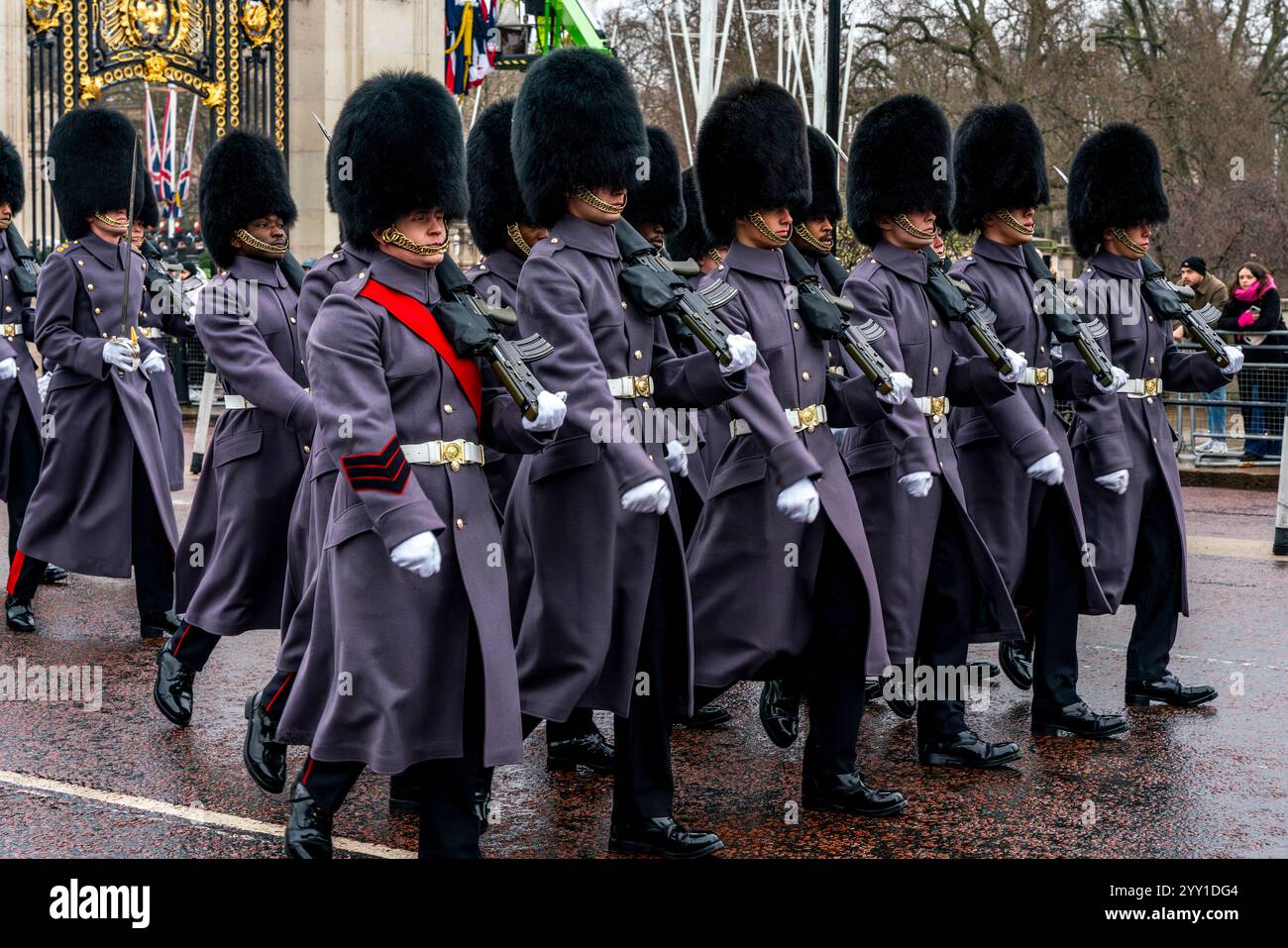The Coldstream Guards Return To Wellington Barracks After Taking Part In The Changing of The ...