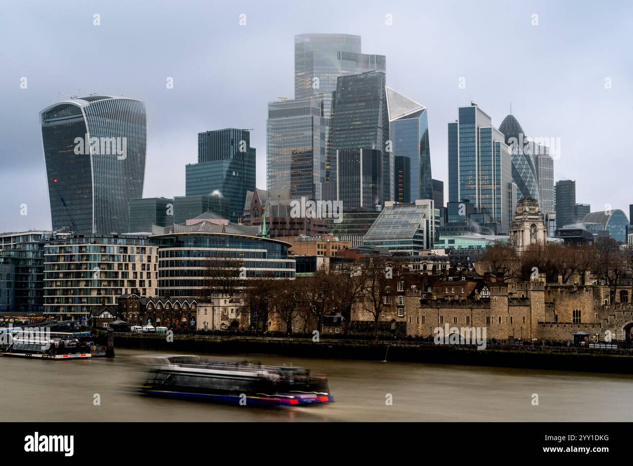 A View of The City of London, River Thames and Tower of London, London ...