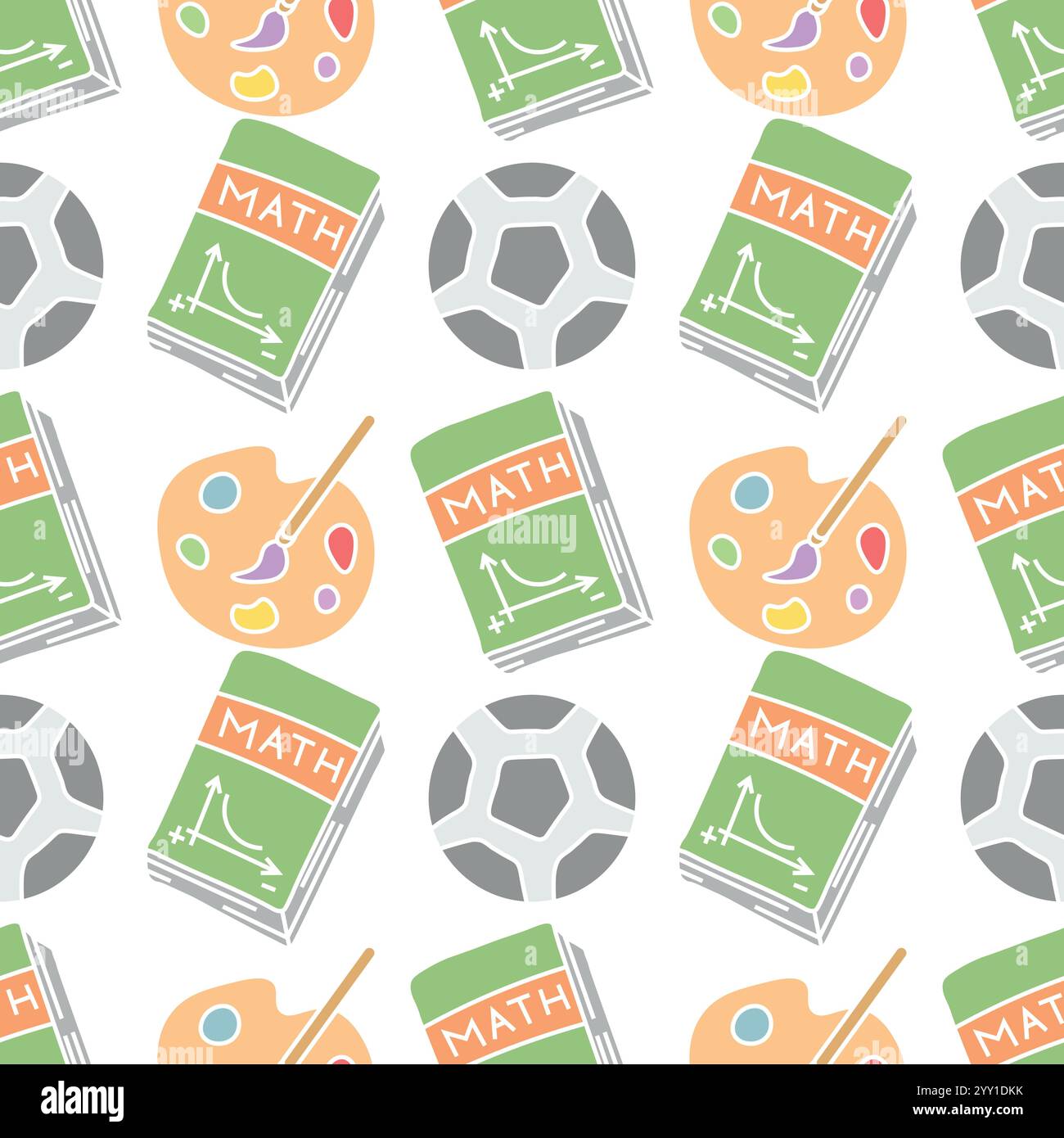 Seamless school pattern. Hand drawn doodle school background. Education ...