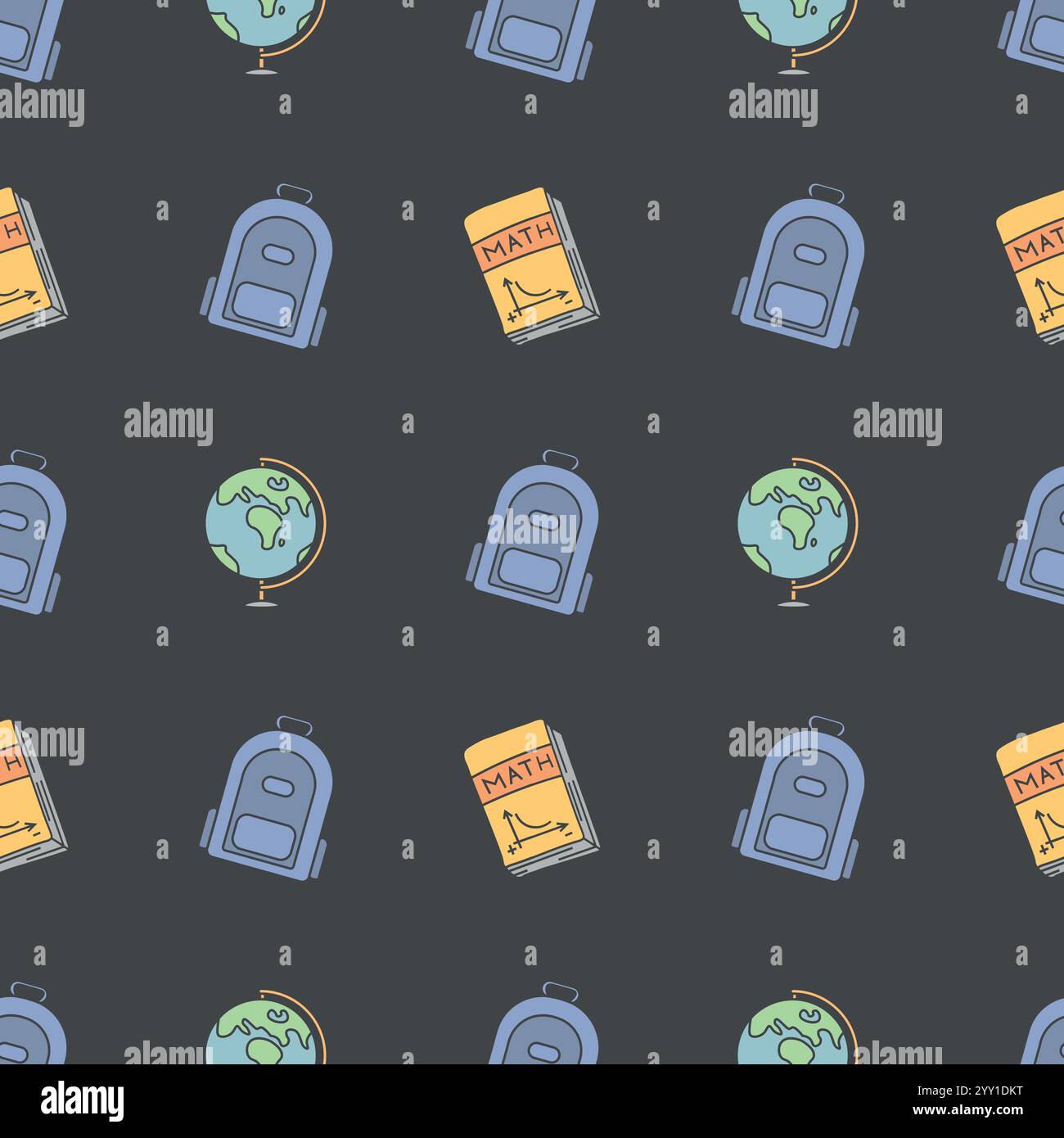 Seamless school pattern. Hand drawn doodle school background. Education ...