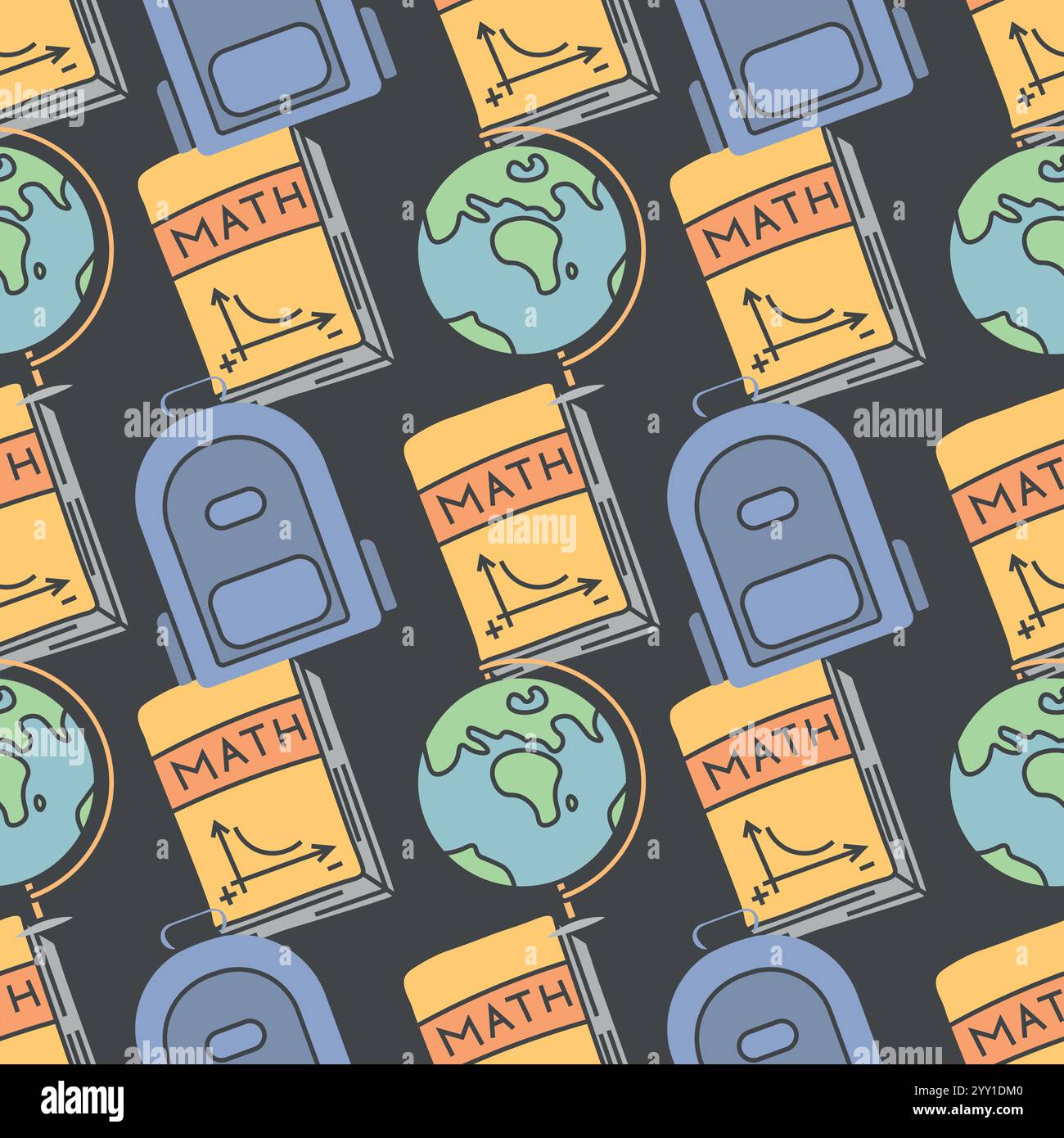 Seamless school pattern. Hand drawn doodle school background. Education ...