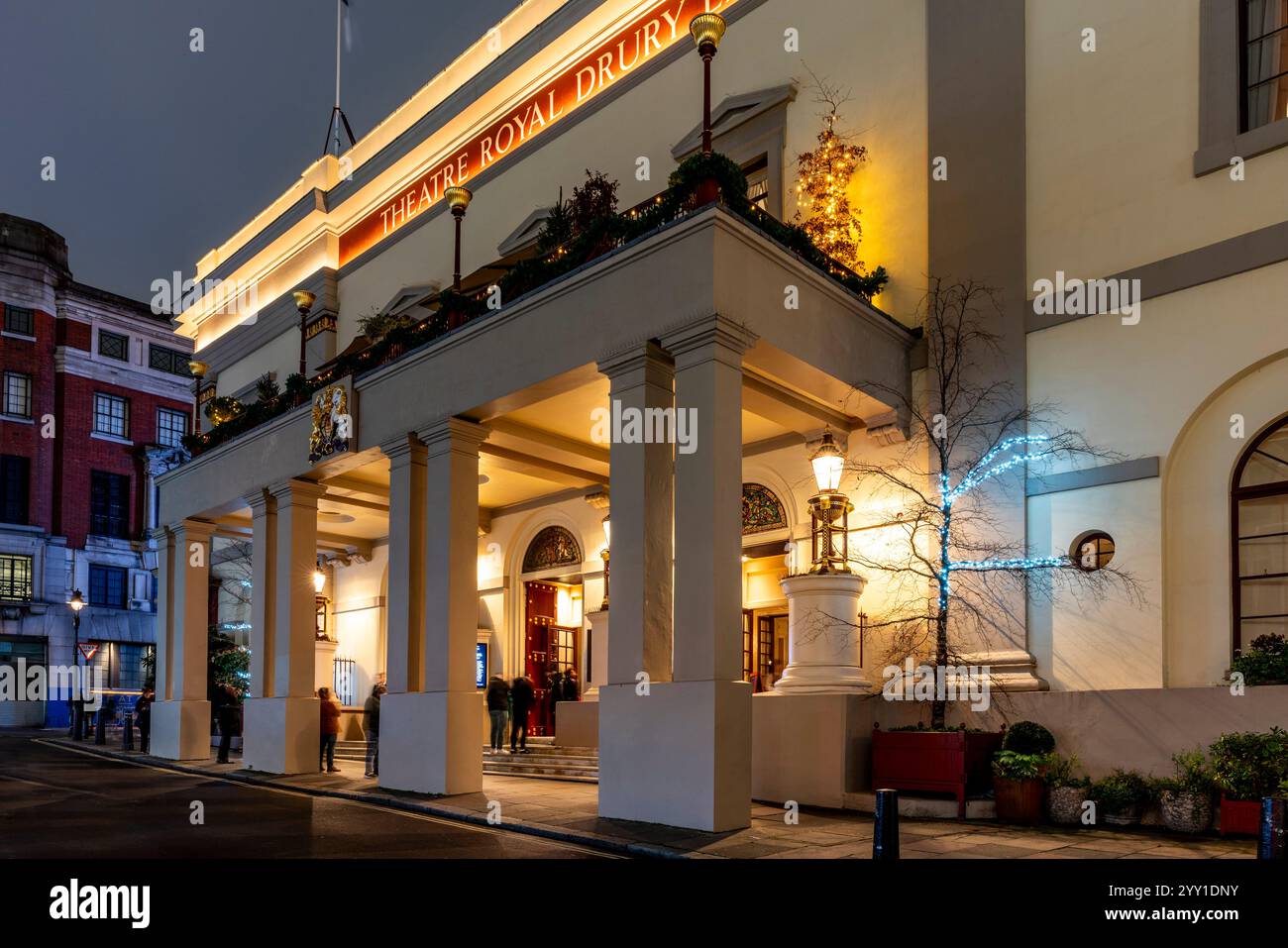 The Theatre Royal Drury Lane At Night, Covent Garden, London, UK Stock ...