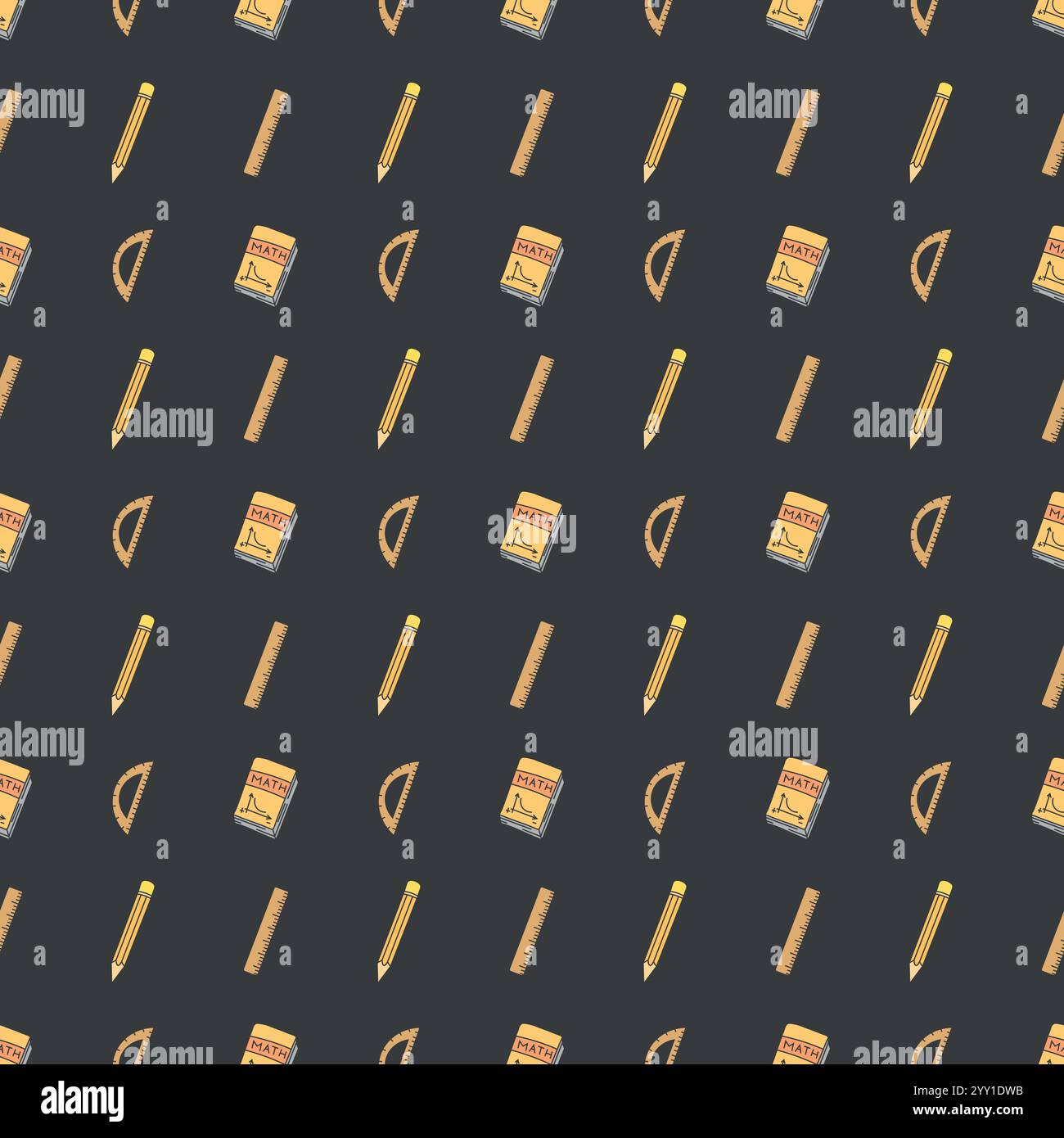 Seamless school pattern. Hand drawn doodle school background. Education ...