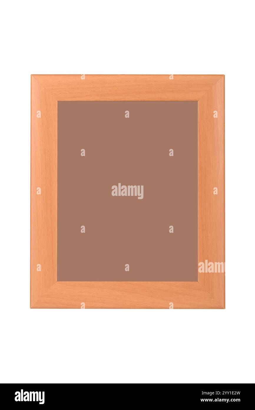 Wooden frame with color of the year 2025 Mocha Mousse on white ...
