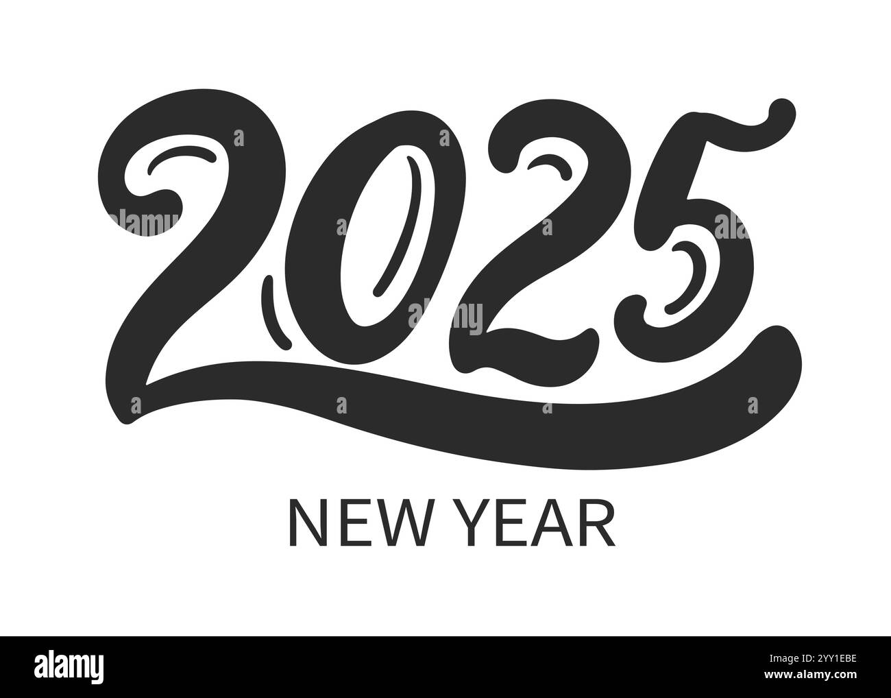 New Year 2025 Hand Lettering Banner Vector Numbers Stock Vector Image ...