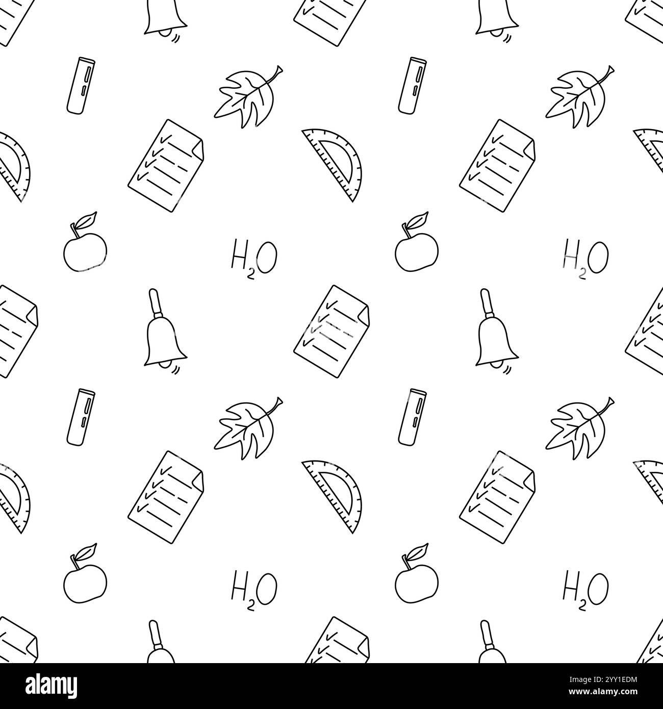 Seamless school pattern. Hand drawn doodle school background. Education ...