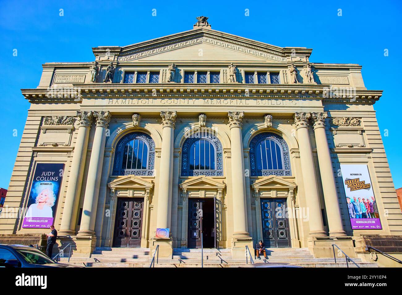 Hamilton County Memorial Building Neoclassical Facade Low Angle View ... Hamilton County Memorial Building Neoclassical Facade Low Angle View ...