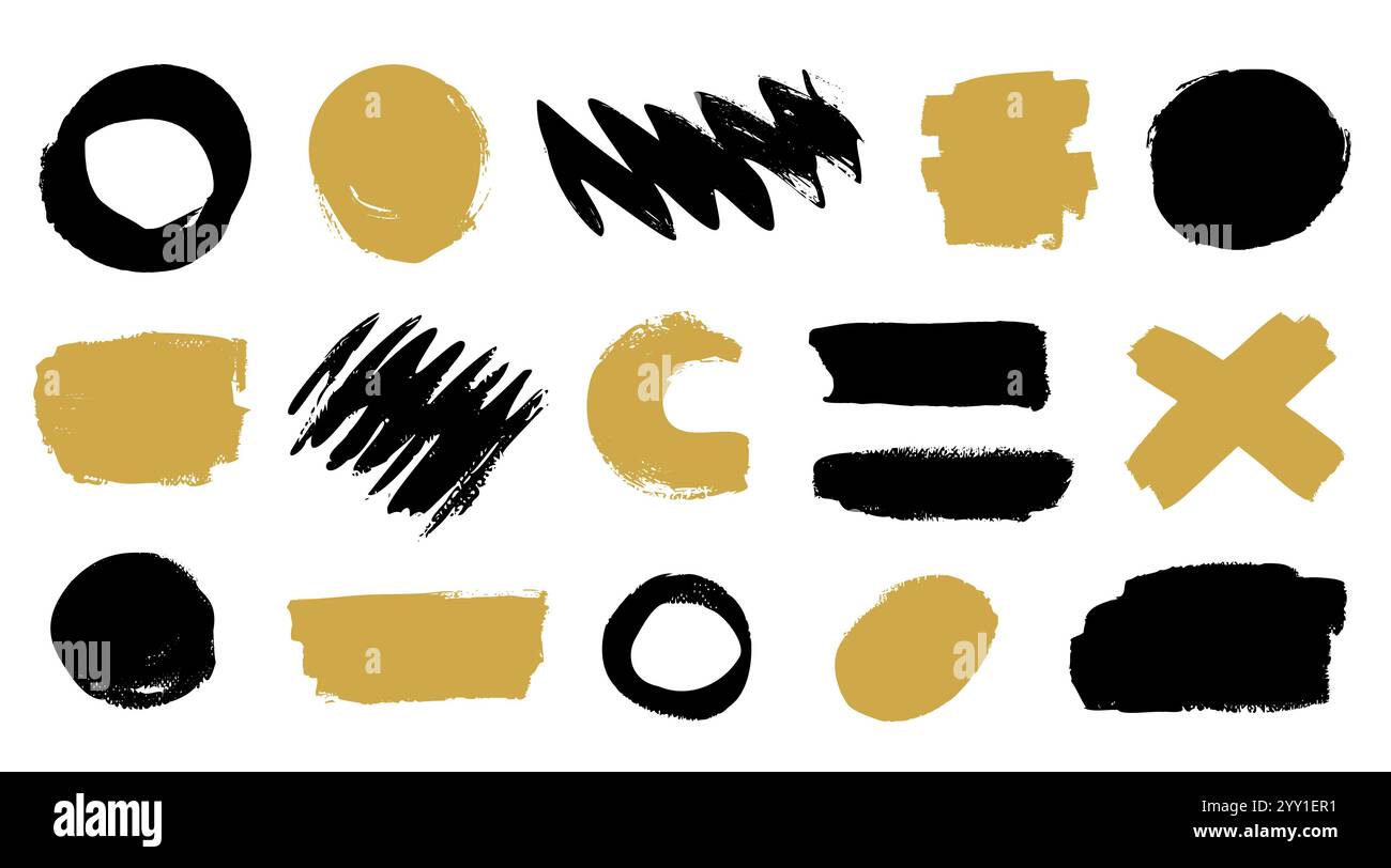 Vector Paint Brush Splash Set Grunge Stroke Stock Vector Image & Art ...