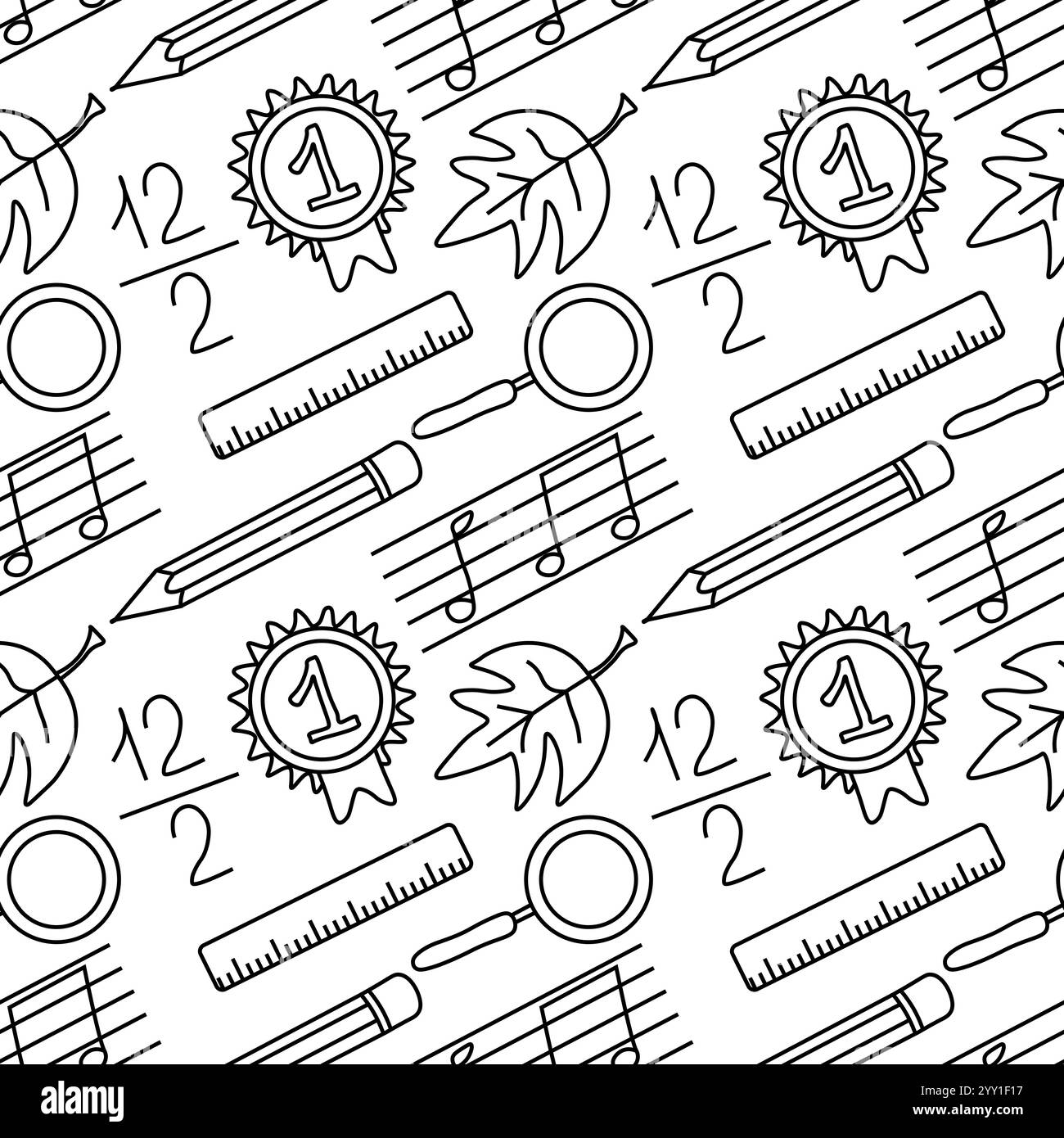 Seamless school pattern. Hand drawn doodle school background. Education ...