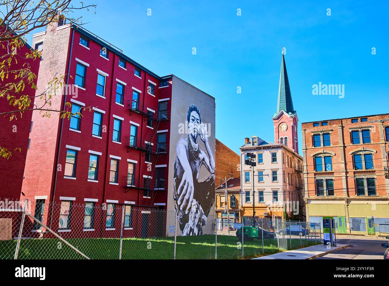 Vibrant Mural and Architecture in Over-The-Rhine Eye-Level Perspective ...