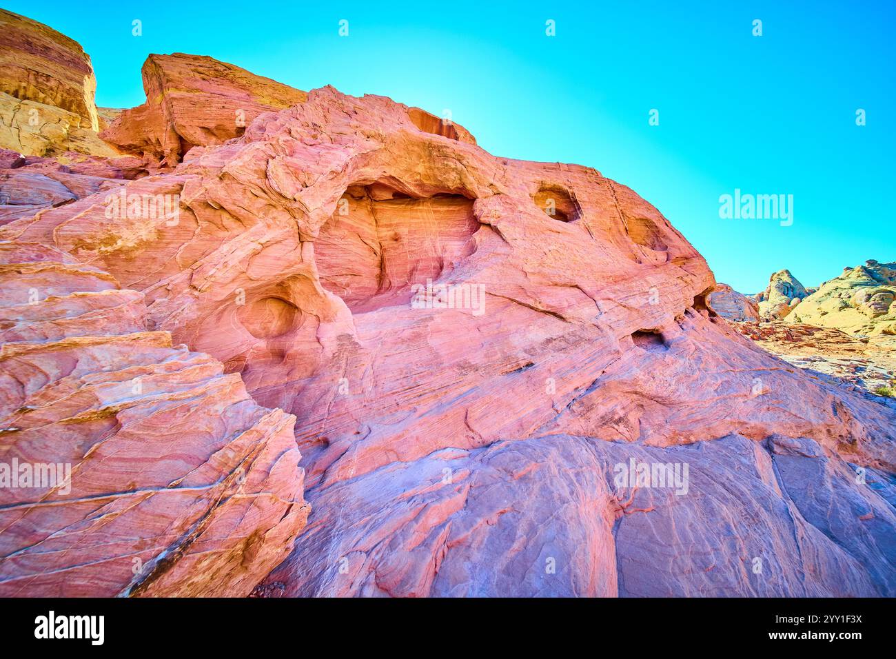 Red Rock Erosion Patterns in Valley of Fire with Eye-Level View Stock ...
