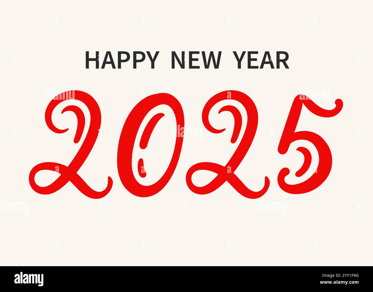 New Year 2025 Hand Lettering Banner Vector Numbers Stock Vector Image ...