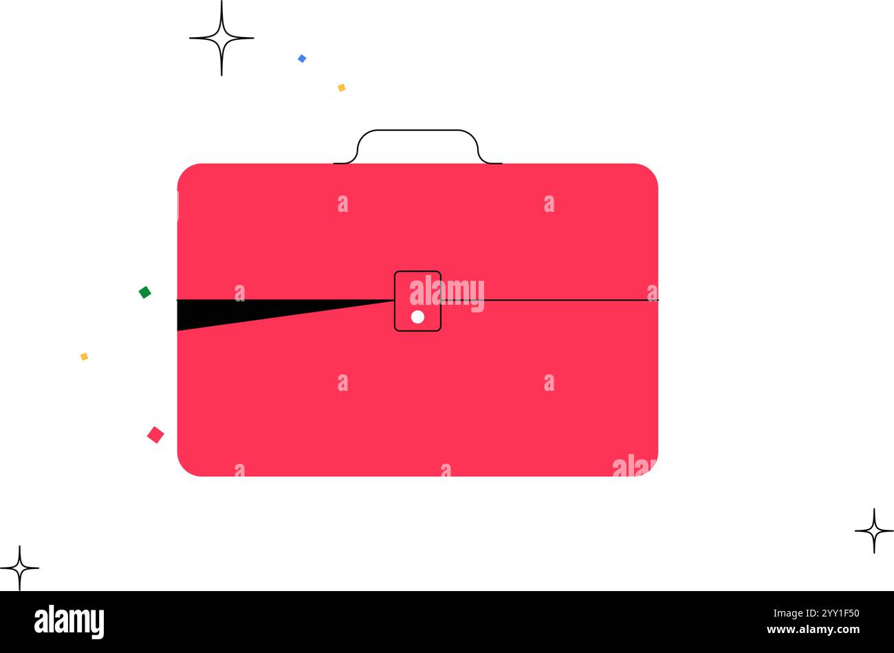 Red Briefcase In Flat Vector Illustration Symbolizing Business Success ...