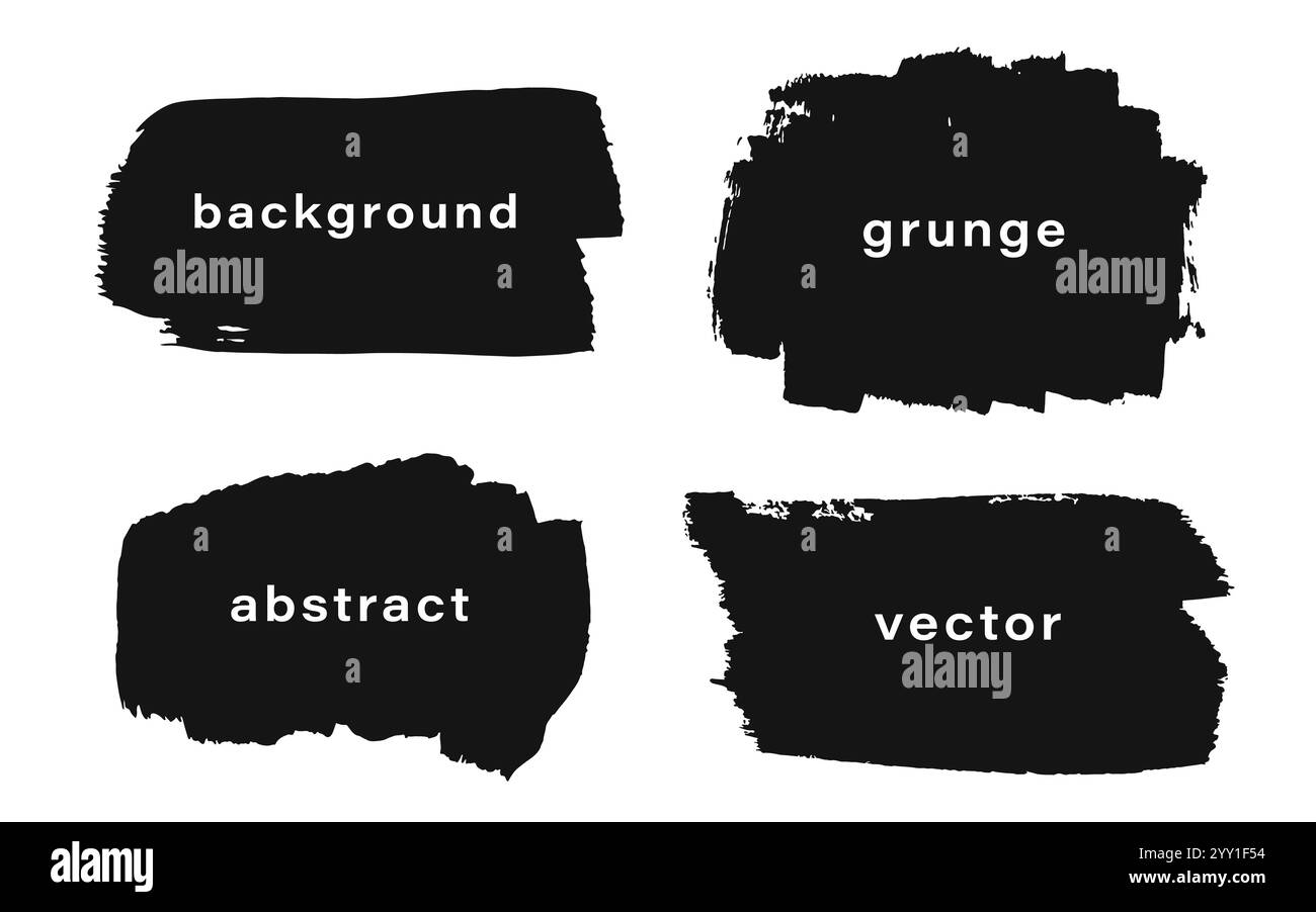 Vector Paint Brush Splash Set Grunge Stroke Stock Vector Image & Art ...