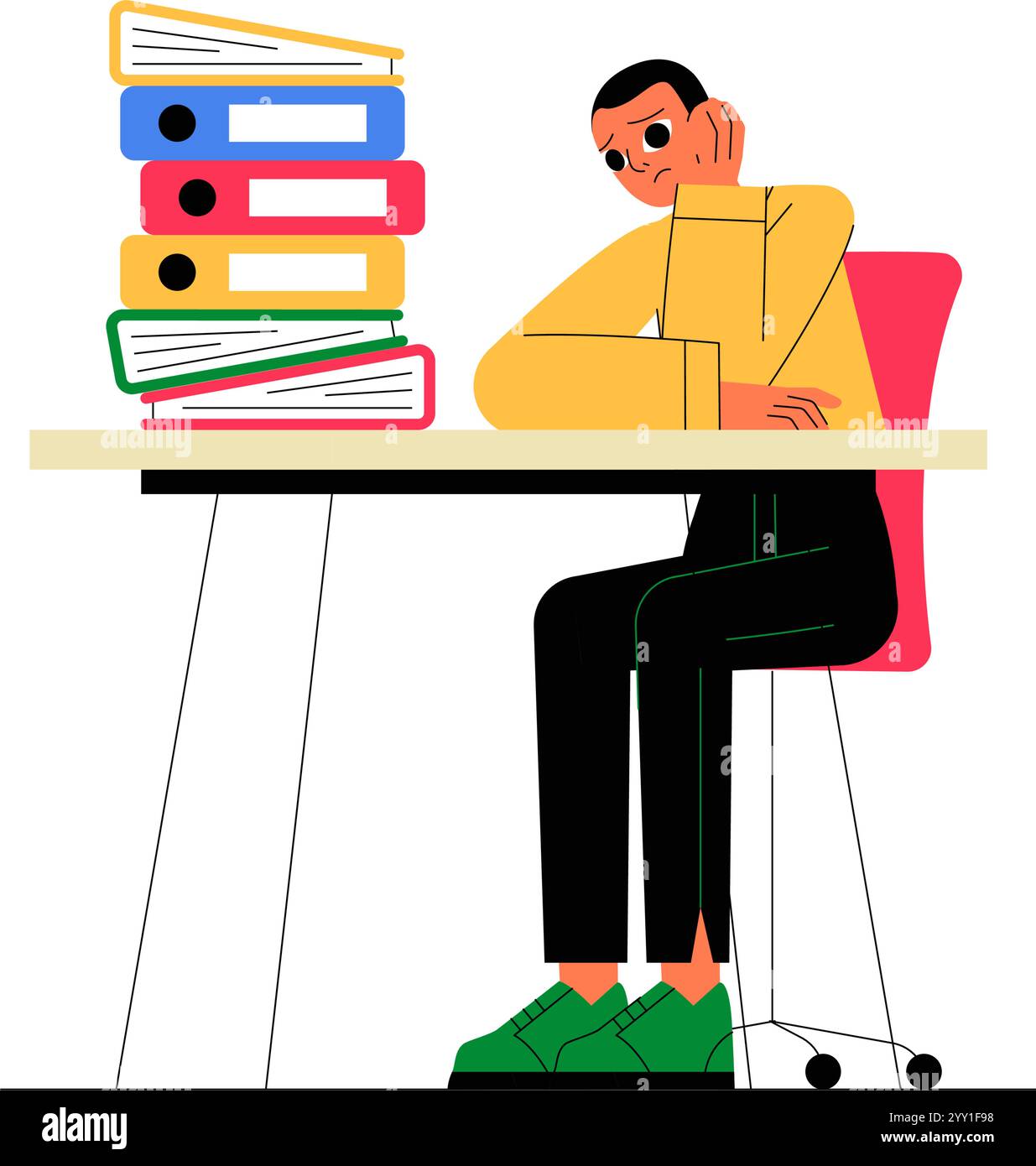 Focused man sitting on Stock Vector Images - Alamy