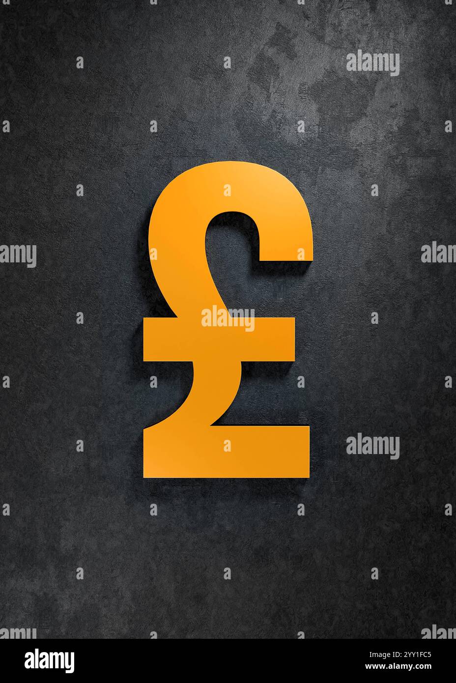 British pound GBP currency symbol in matt gold British pound GBP ...