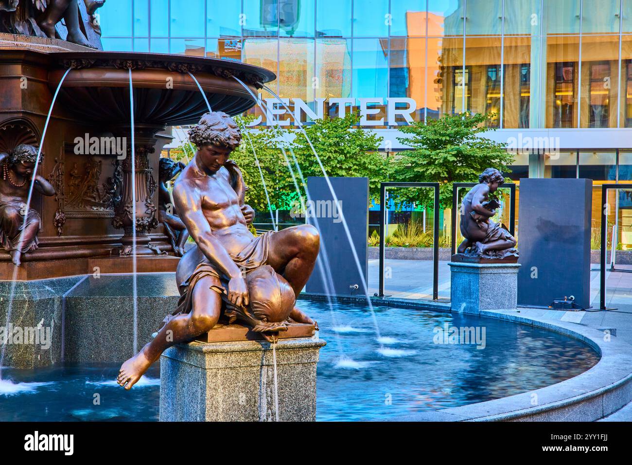 Bronze Fountain Sculptures in Motion Cincinnati Plaza Eye-Level ...