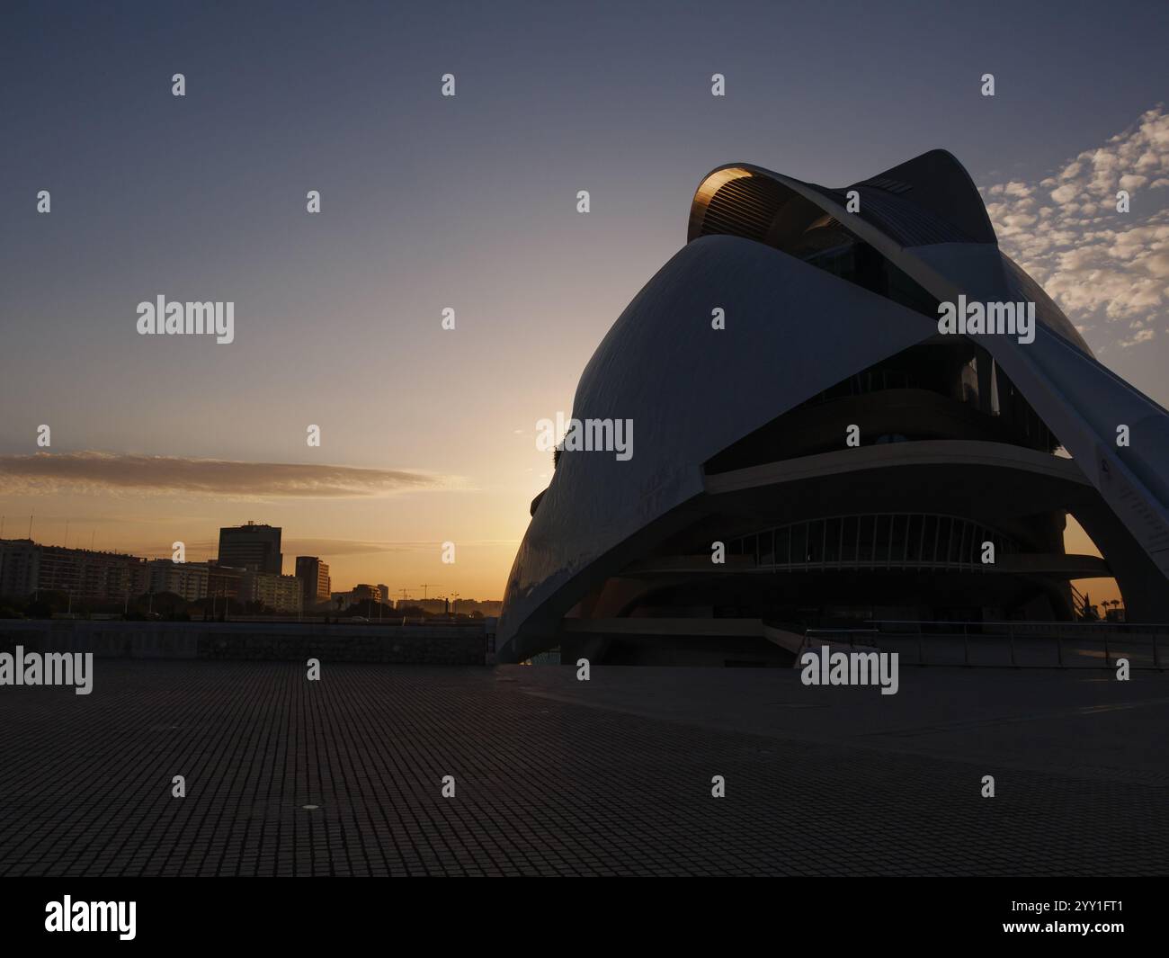 Valencia, Spain. Sunrise of City of Arts and Science. One of the most ...
