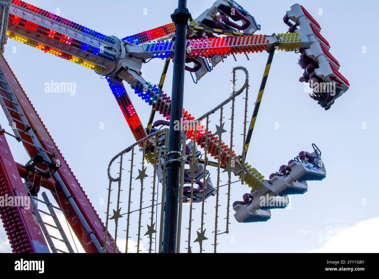 Local people are out and about having fun riding the Freak Out Carnival ...