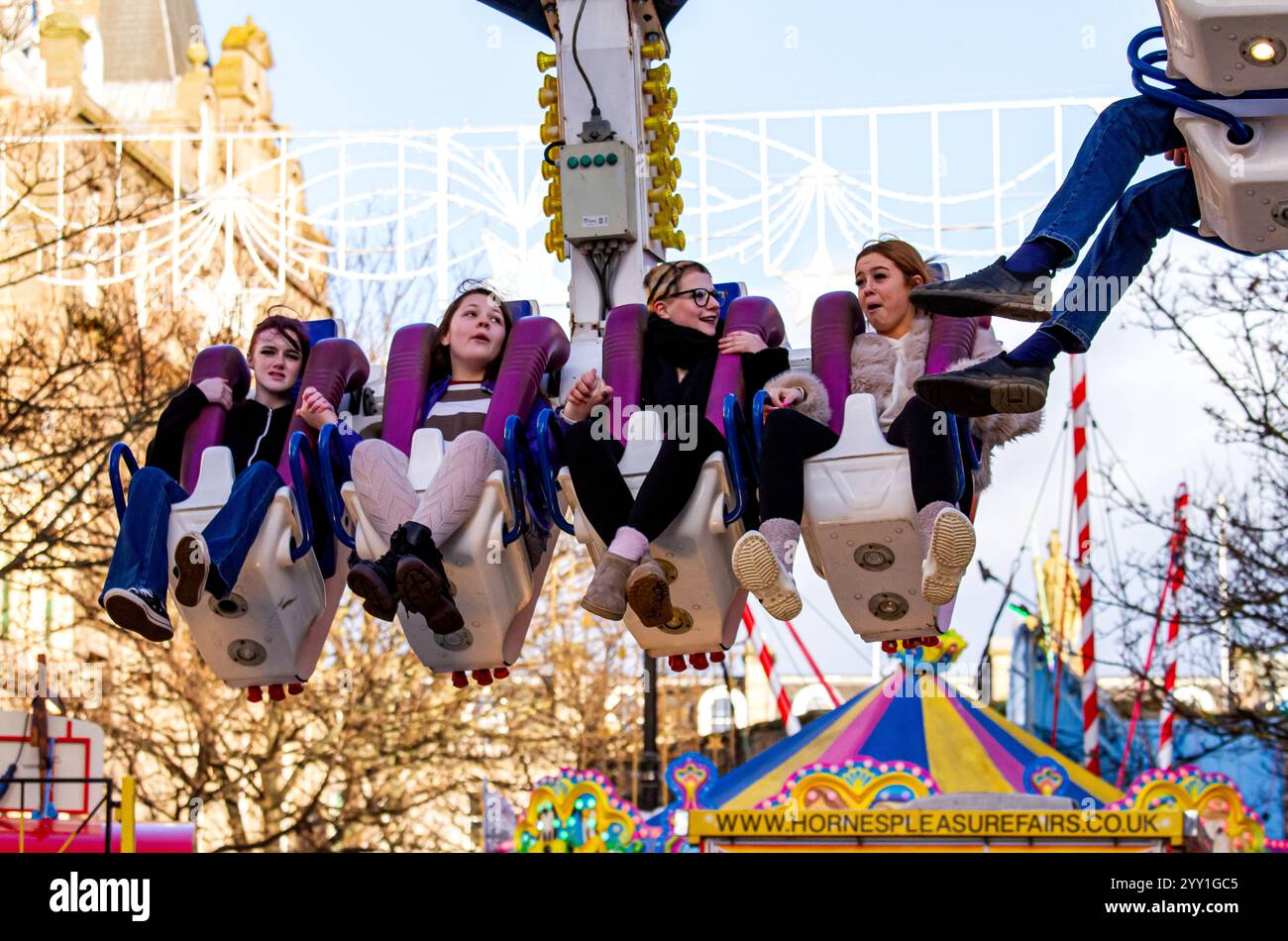 Local people are out and about having fun riding the Freak Out Carnival ...